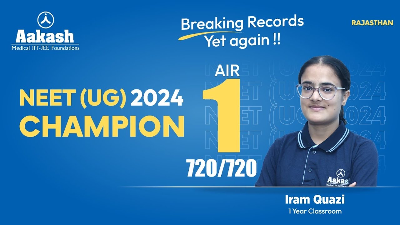 AIR 1 -Iram Quazi - My Journey to NEET AIR 1 with Teacher Support ...