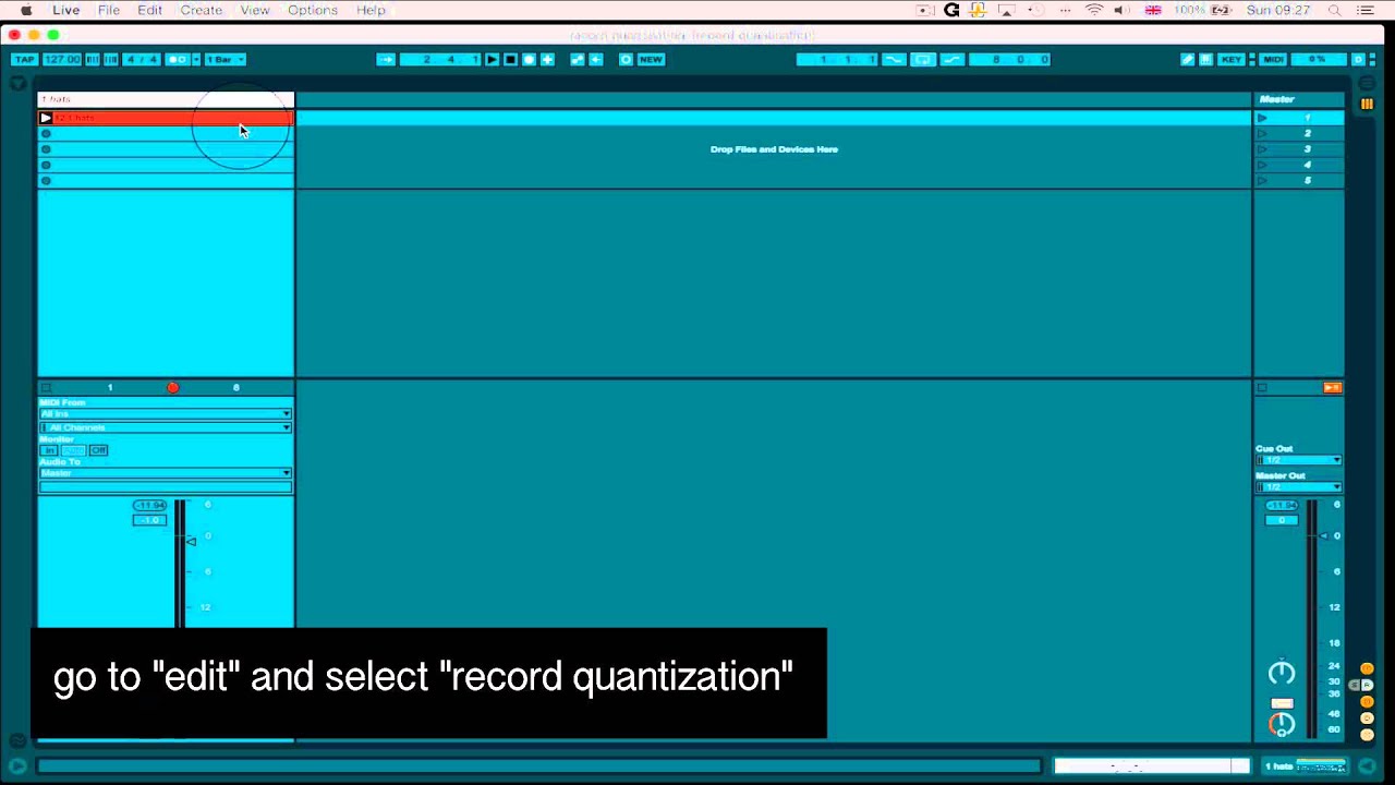 recording midi with quantization in ableton live 9 - YouTube
