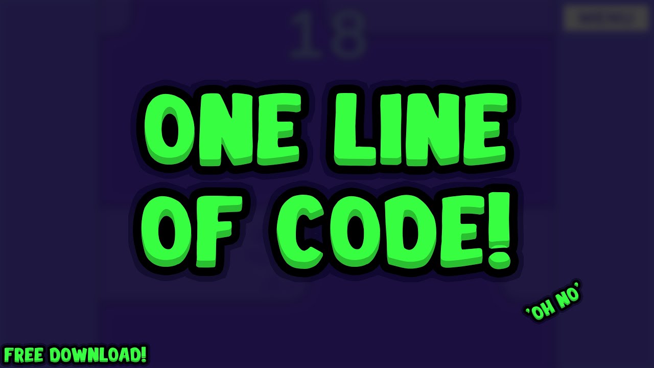 Making a game using just ONE LINE OF CODE! - YouTube