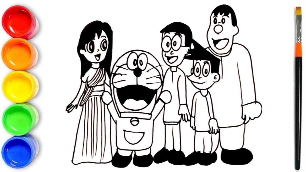 How to draw Doraemon and His Friends | Doraemon Ki Drawing | Doraemon ...
