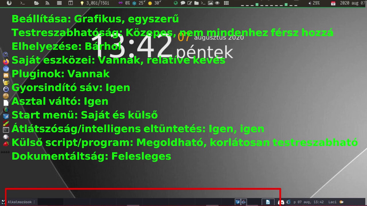 Panelok Linux alatt: xfce, tint2, polybar - YouTube