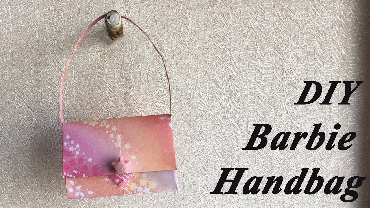 How to make a Cute Paper Barbie Handbag Easy - Origami bag - YouTube
