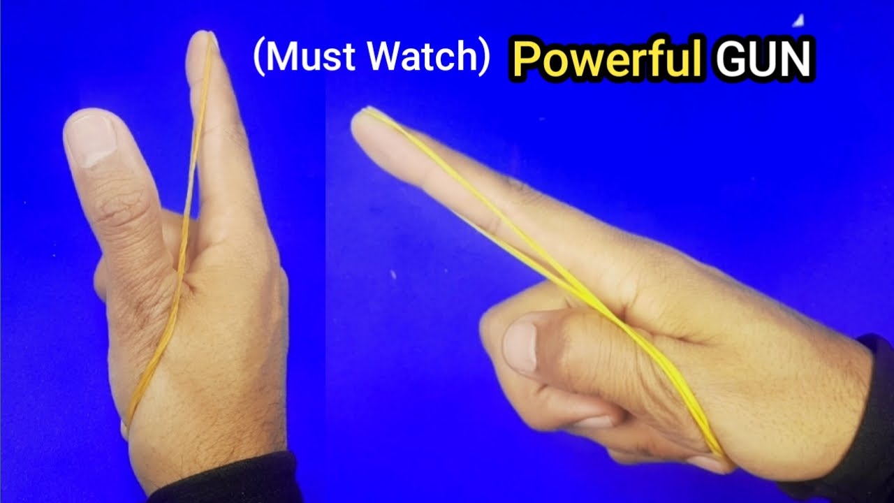 Rubber Band Gun | Rubberband Powered Gun | Rubber Band Hand Gun - YouTube