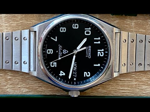 Vintage March 1980 Seiko Quartz Silver Wave 8229-7000 Military Style Diver w/ Arrow Second Hand
