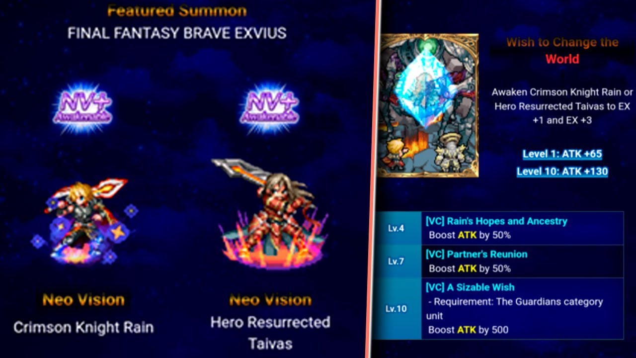 CRIMSON KNIGHT RAIN & HERO RESURRECTED TAIVAS [FFBE] - YouTube