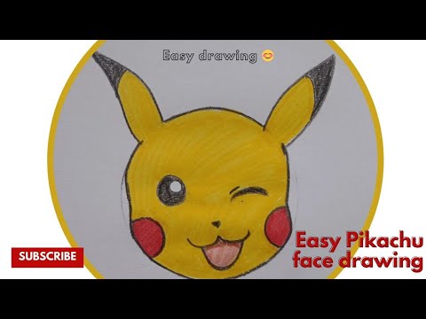 How to draw Pikachu face।Easy Pikachu face drawing । आसानी से पिकाचू ...