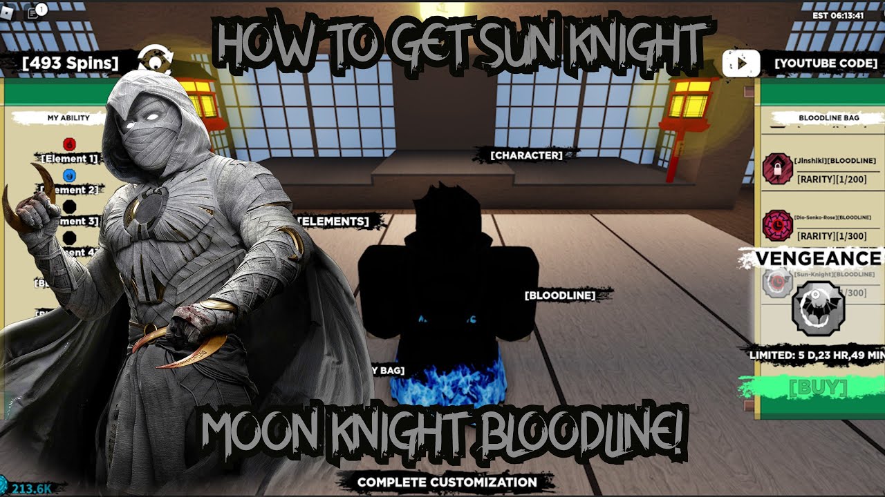 How To Get Sun Knight Bloodline! (Moon Knight) | Shindo Life Roblox ...