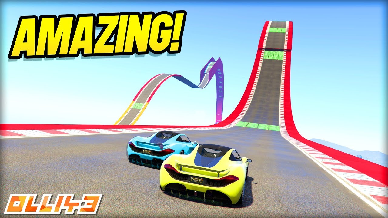 GTA 5 - INCREDIBLE RACE TRACK! (reverse turtle stunt jumps) - YouTube