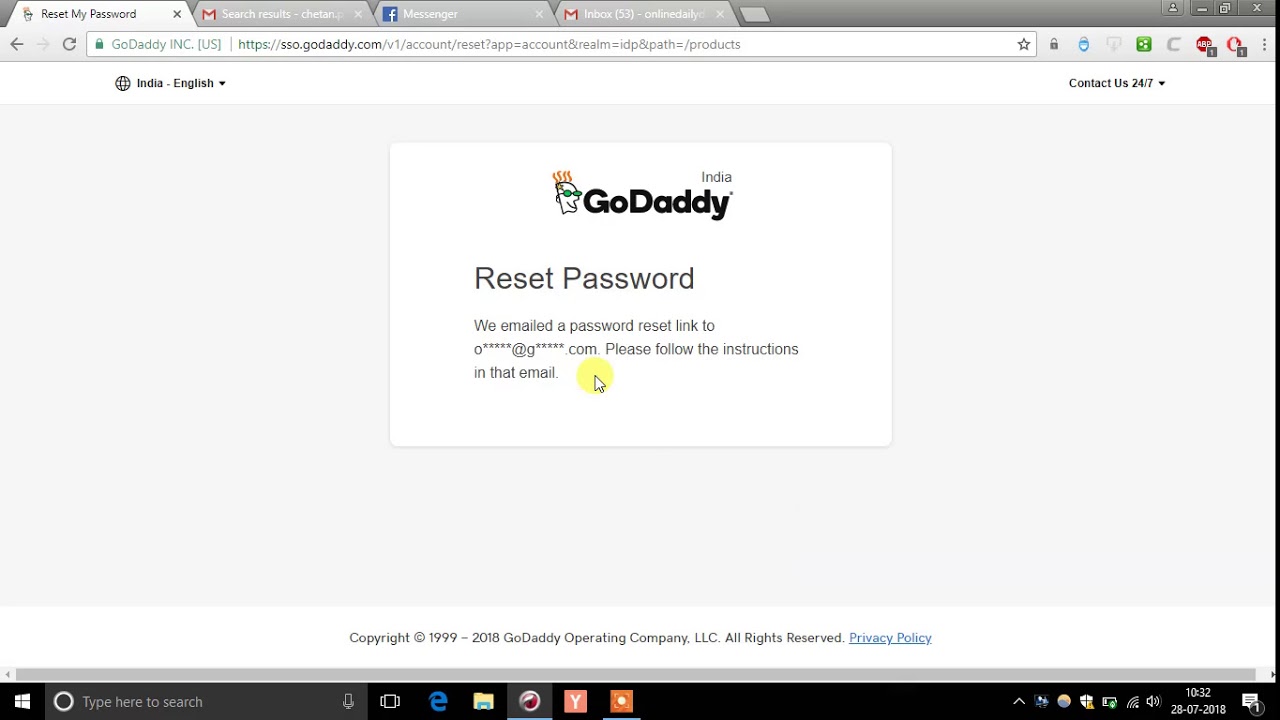 how to reset a password of Godaddy account | Reset Godaddy Forgotten Account Password | In hindi ...