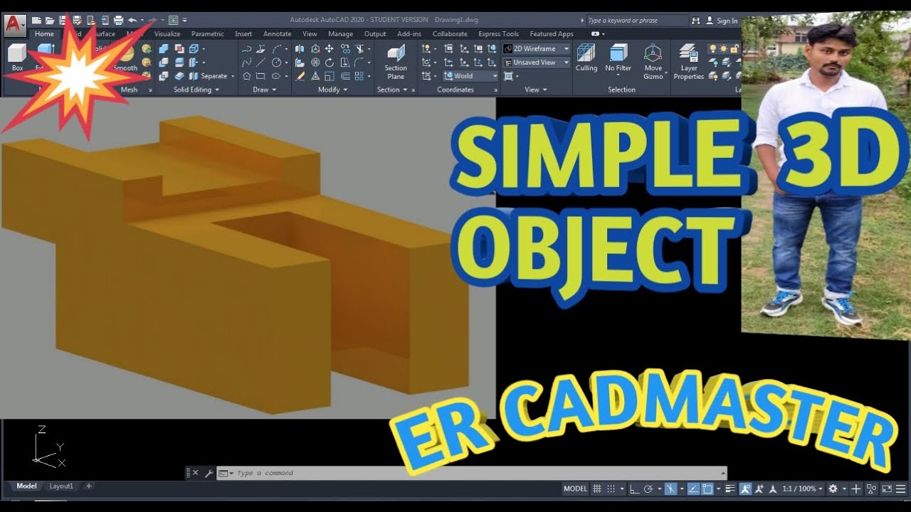 AUTOCAD 3D IN EASY WAY (PART 38). - YouTube