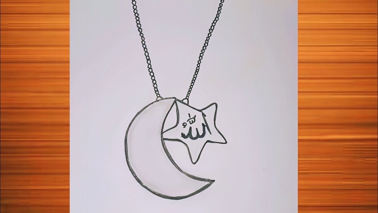 How to draw Muslim drawing || Allah Name calligraphy Locket Drawing ...