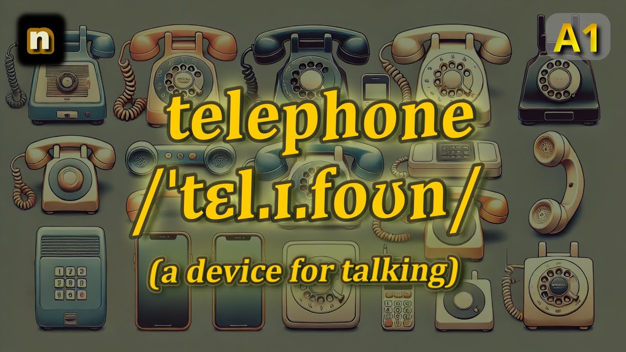 [n] telephone meaning (a device for talking) with 5 examples - YouTube
