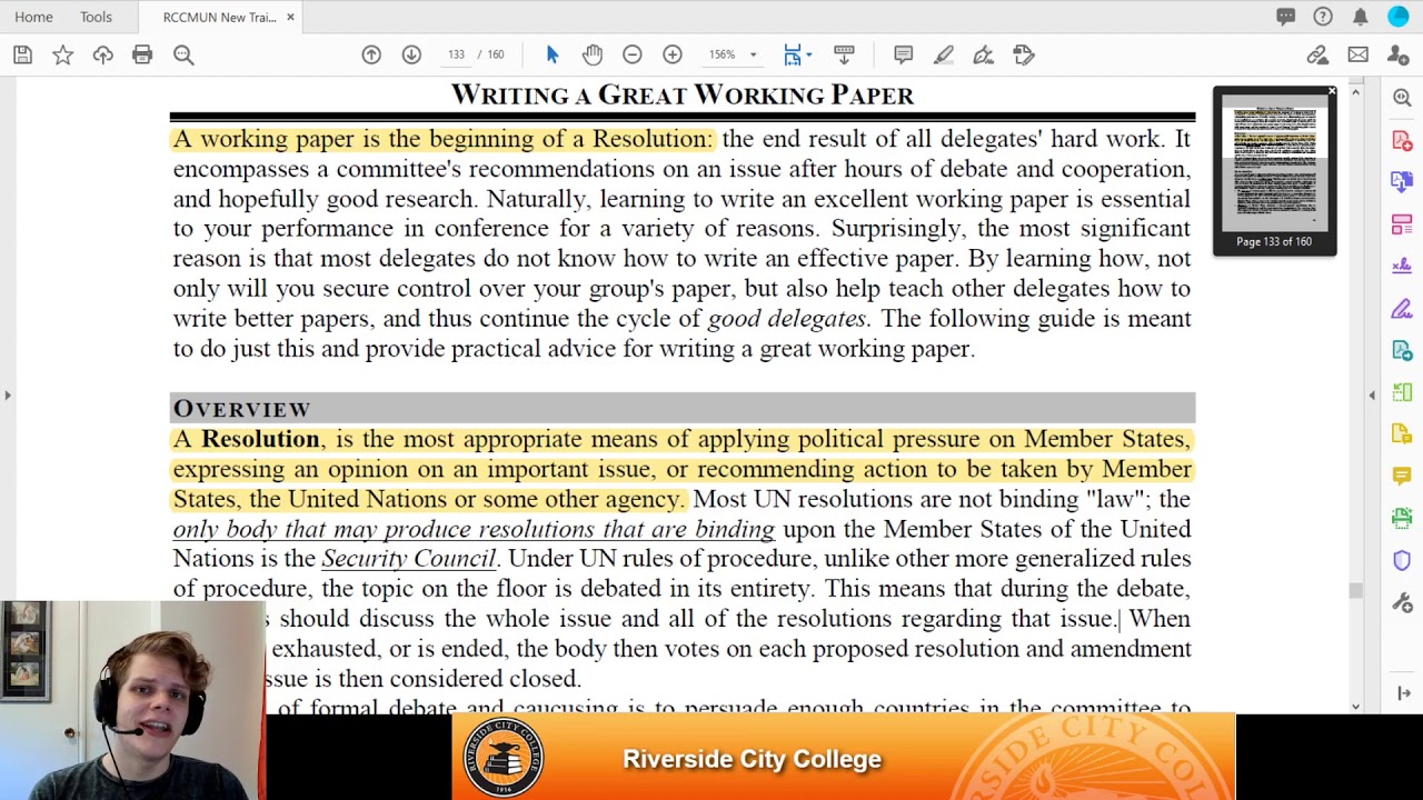 Model UN What is a Working Paper - YouTube