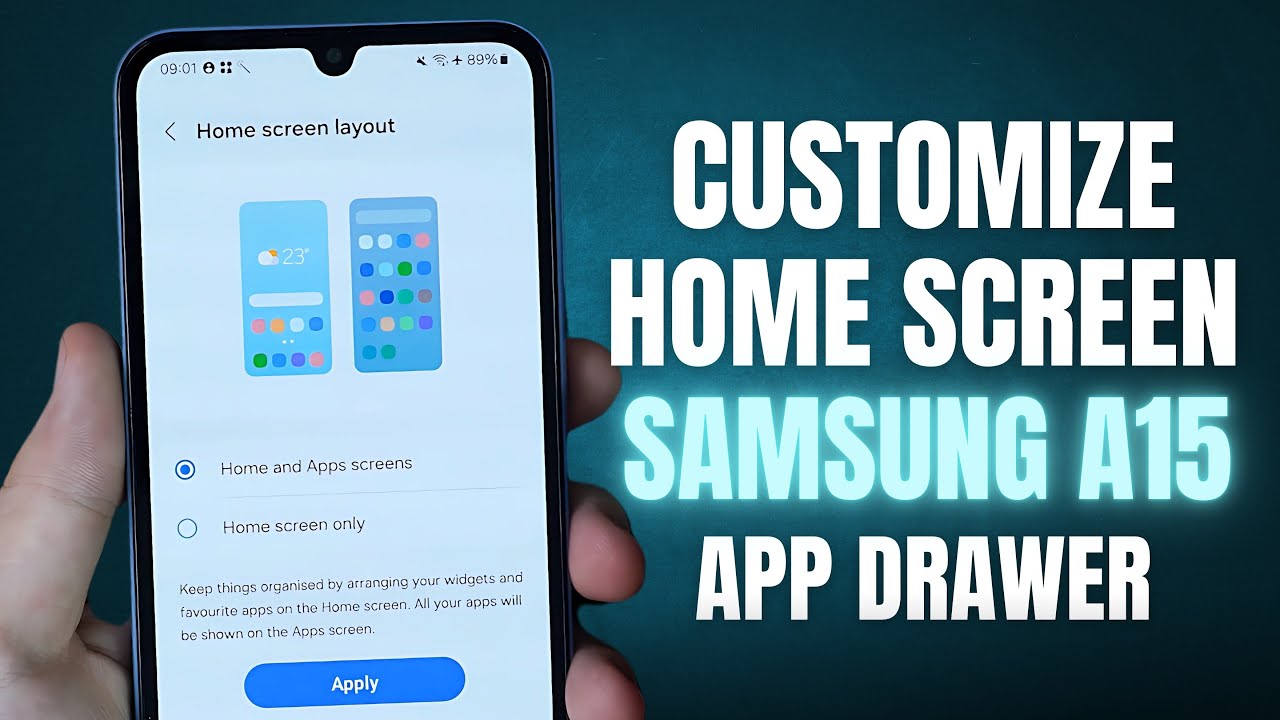 How to change Samsung Galaxy A15 Home Screen Layout - YouTube