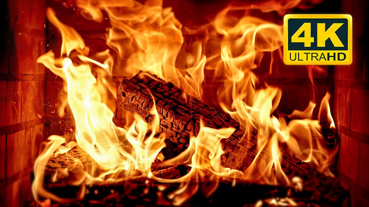 🔥 Fireplace 4K UHD! Fireplace with Crackling Fire Sounds. Fireplace ...