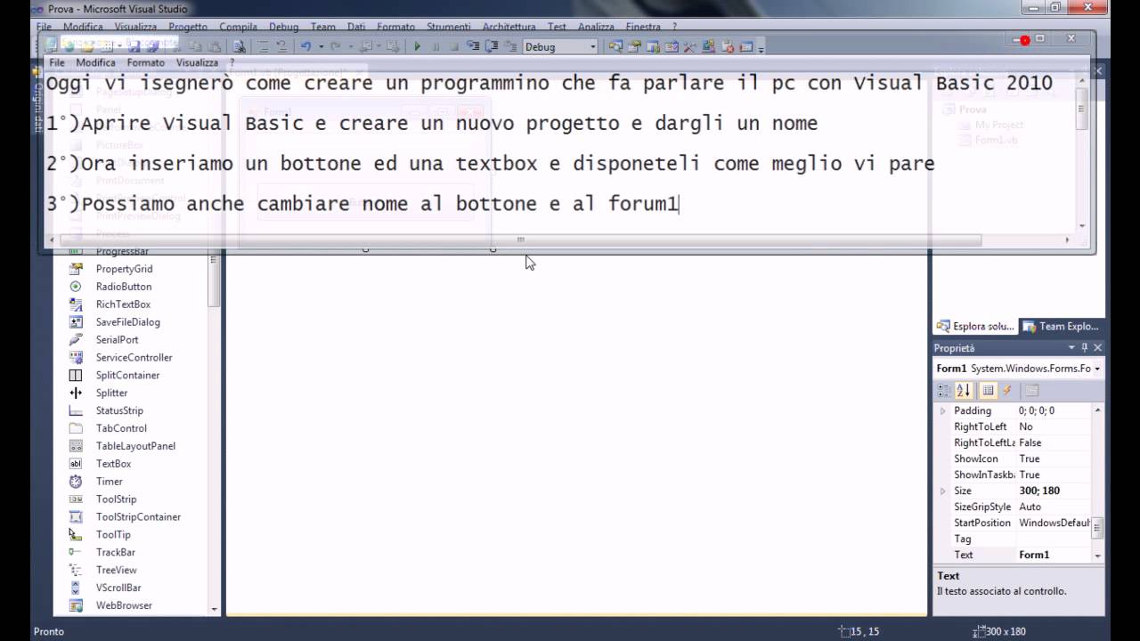 Tutorial Visual Basic N°1 - Come Far Parlare Il Pc.avi - YouTube