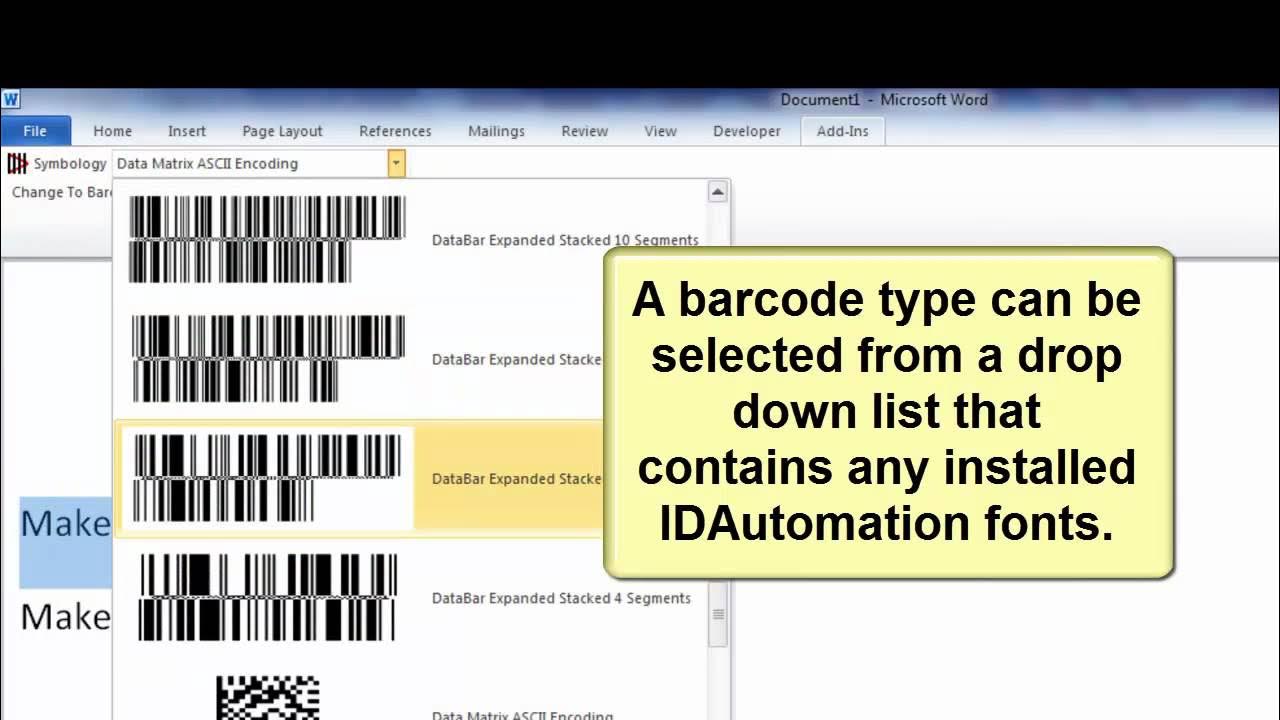 How to Create Barcodes in Microsoft Word using Barcode Fonts and ...