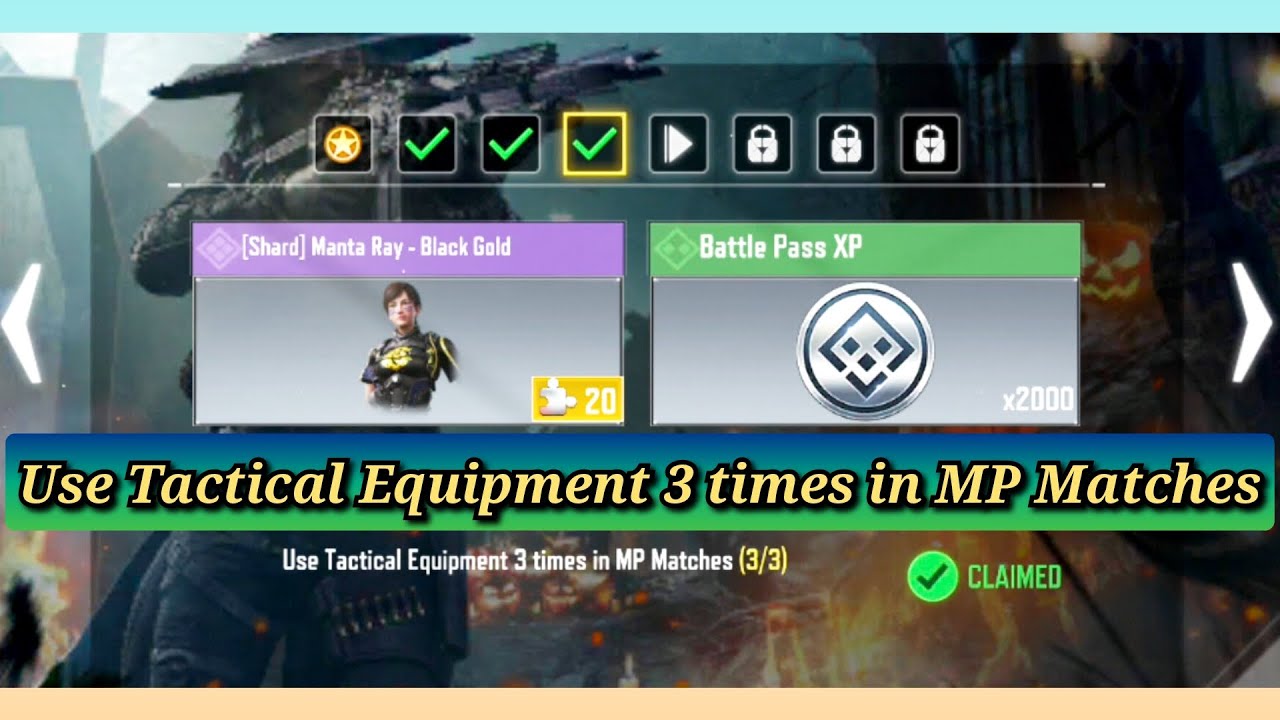 Call Of Duty Mobile Use Tactical Equipment 3 times in MP Matches Task ...