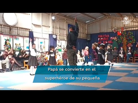 Papá baila con su hija en festival escolar al ver que no tenía pareja