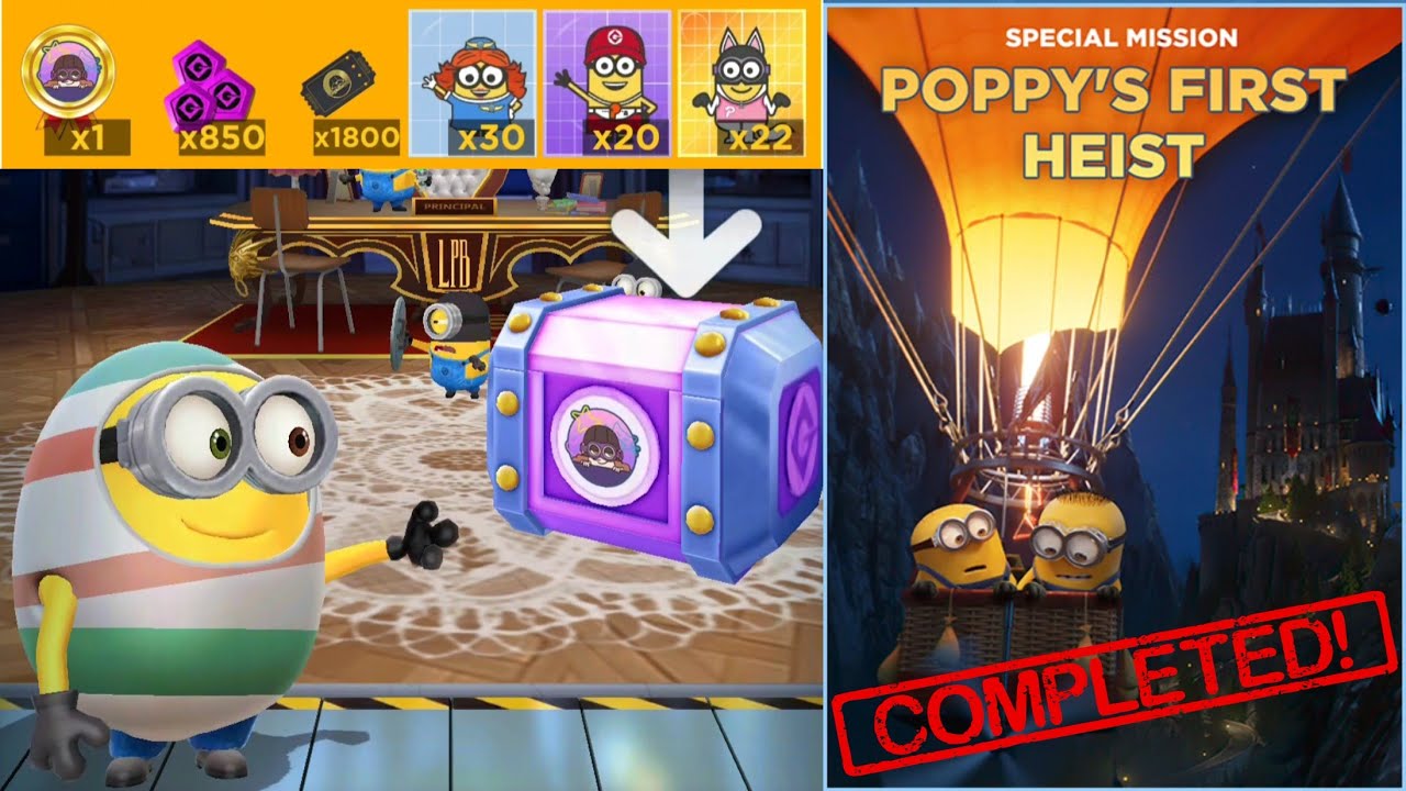 Minion Rush POPPY'S FIRST HEIST Special Mission Completed Rewards Gold ...