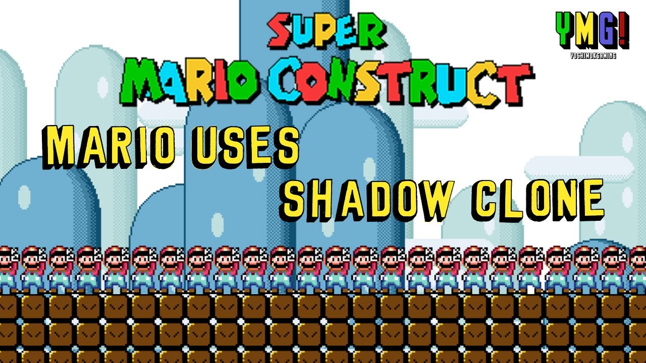 Mario uses Shadow Clone Jutsu Gameplay Super Mario Construct - YouTube