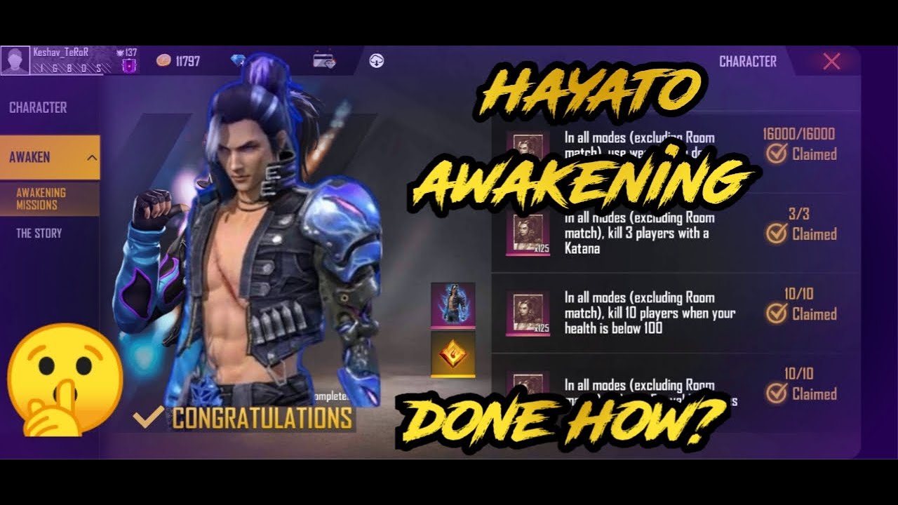 how to awaken hayato in freefire | hayato awakening | freefire ...