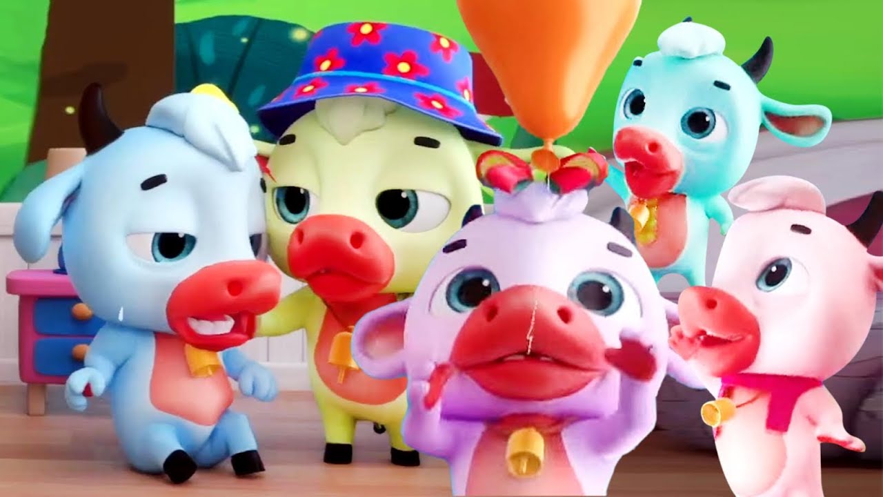 Five Little Cows, Animals Songs and Nursery Rhymes for Kids - YouTube