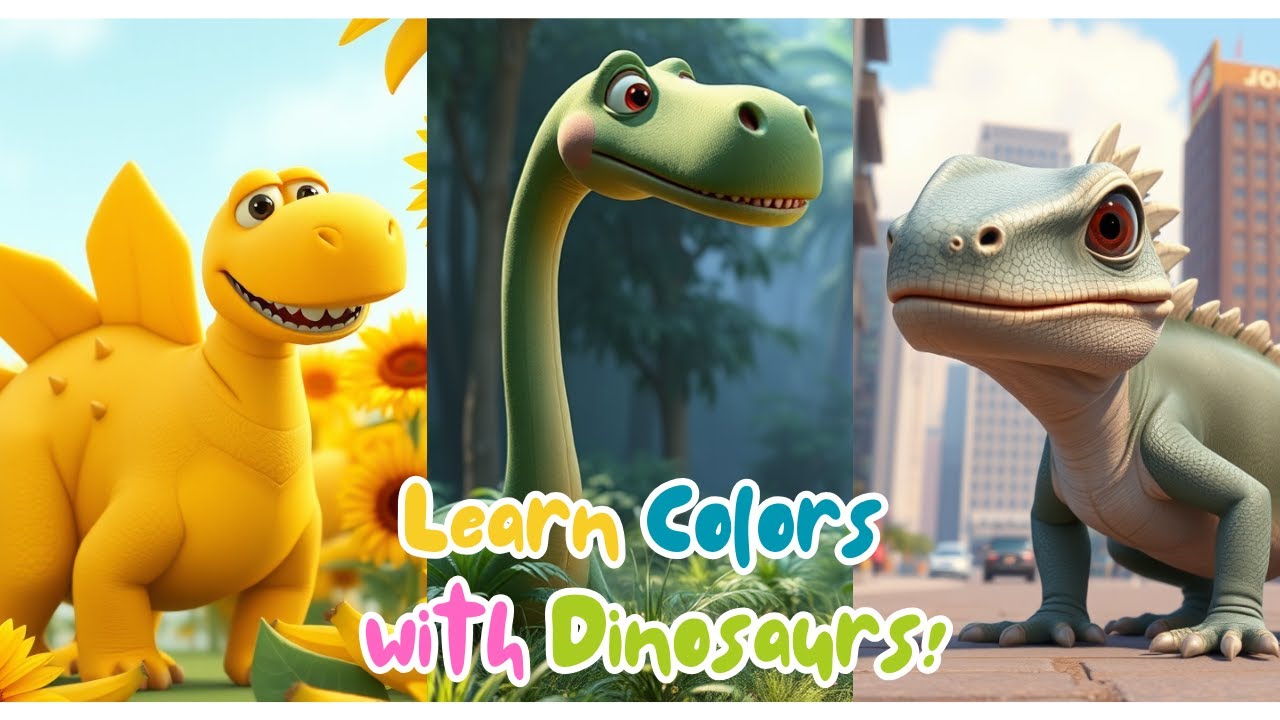 The BEST Way to Learn Colors with Dinosaurs Revealed! - YouTube