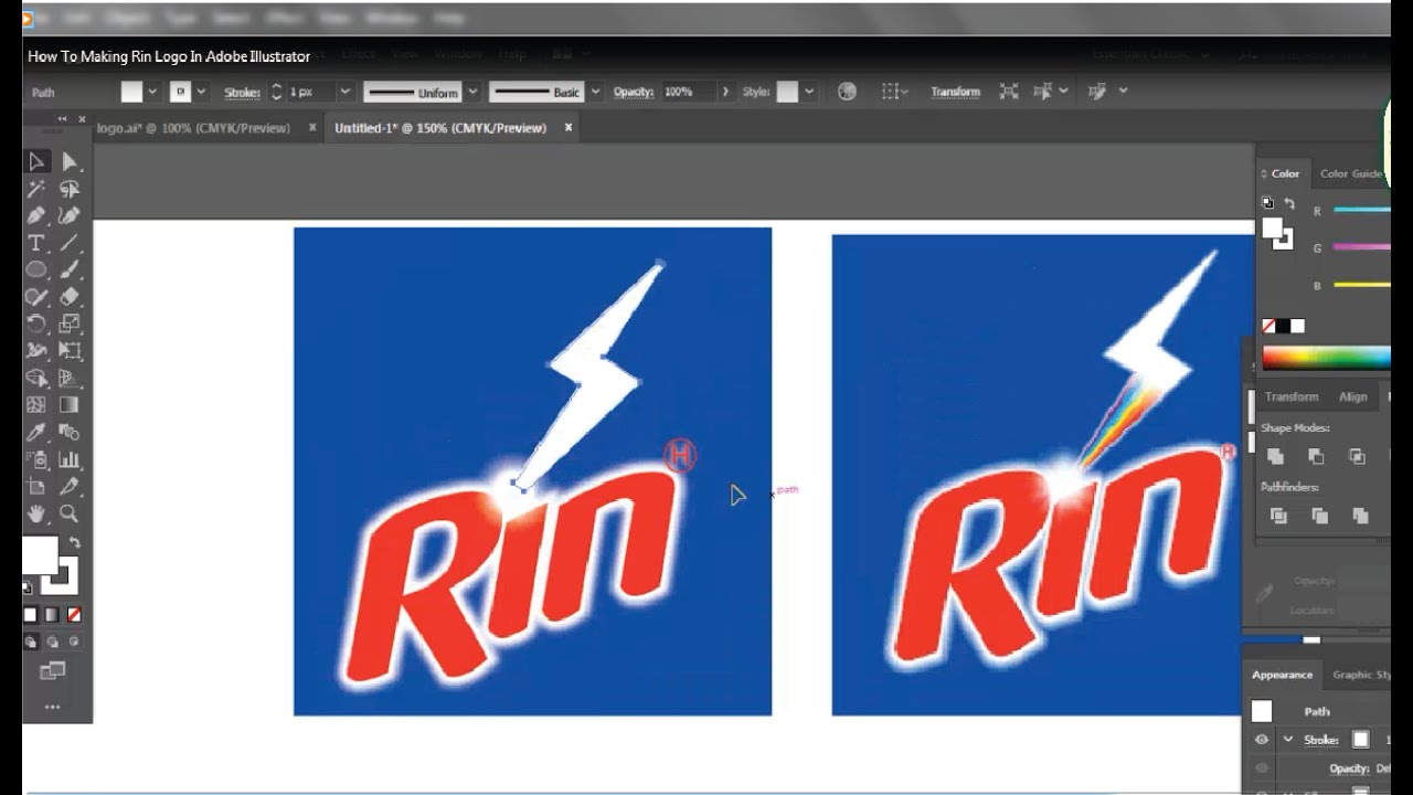 How To Make Rin Logo In Adobe Illustrator | Rin Logo Design In ...