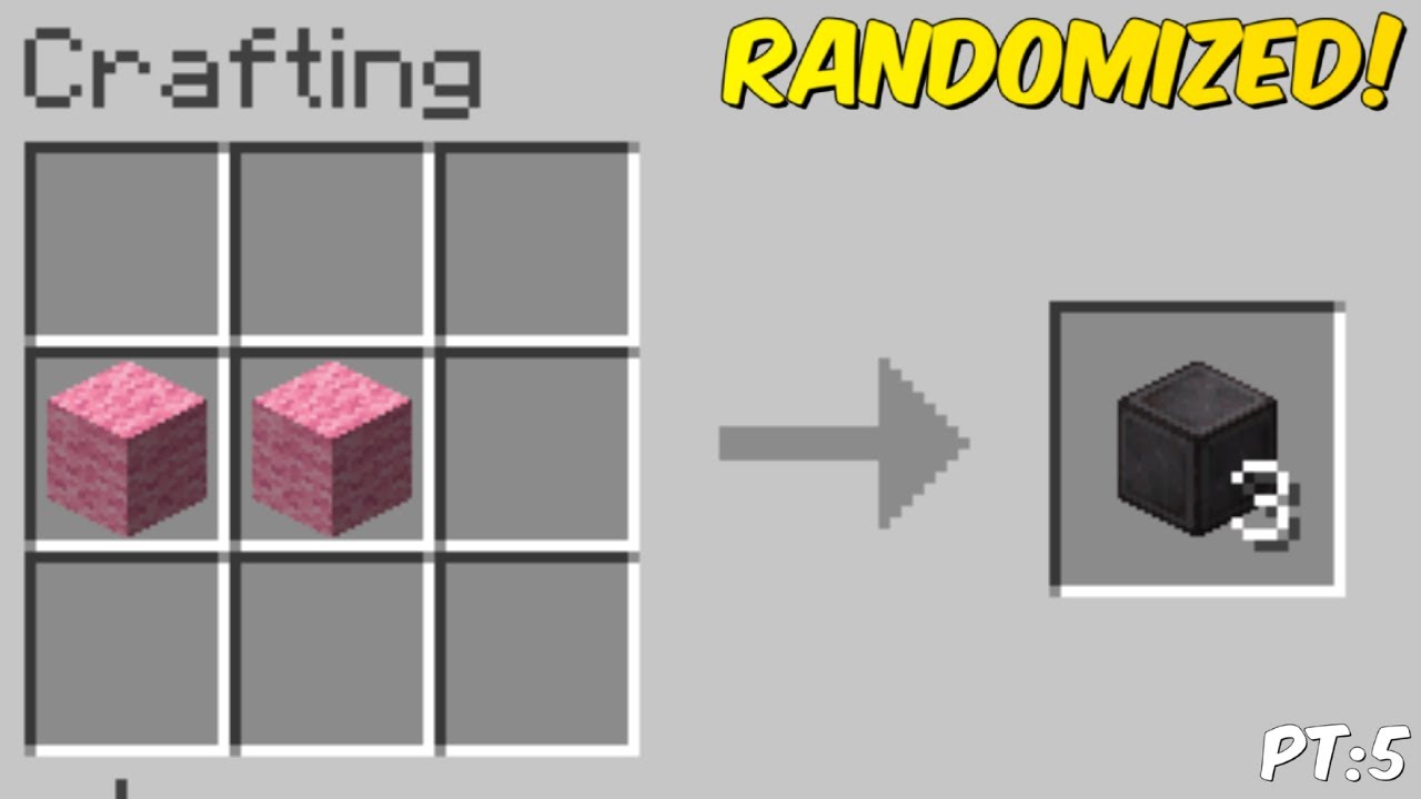 Beating Minecraft with RANDOM Crafting Recipes - YouTube