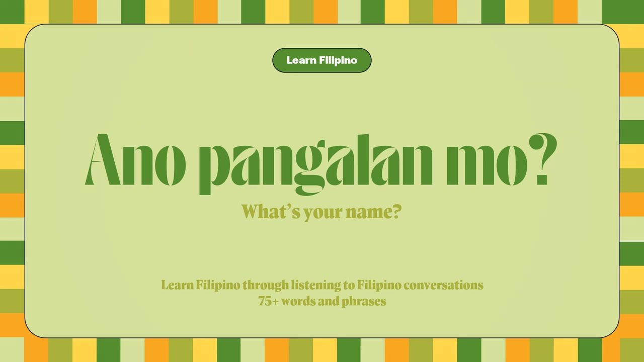 Learn Filipino by listening to a Filipino conversation with typical ...