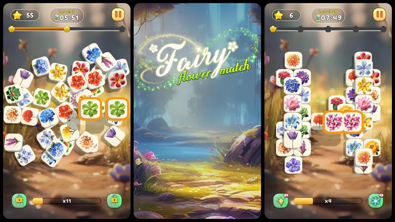 Fairy Flower Match Game Android Gameplay - YouTube