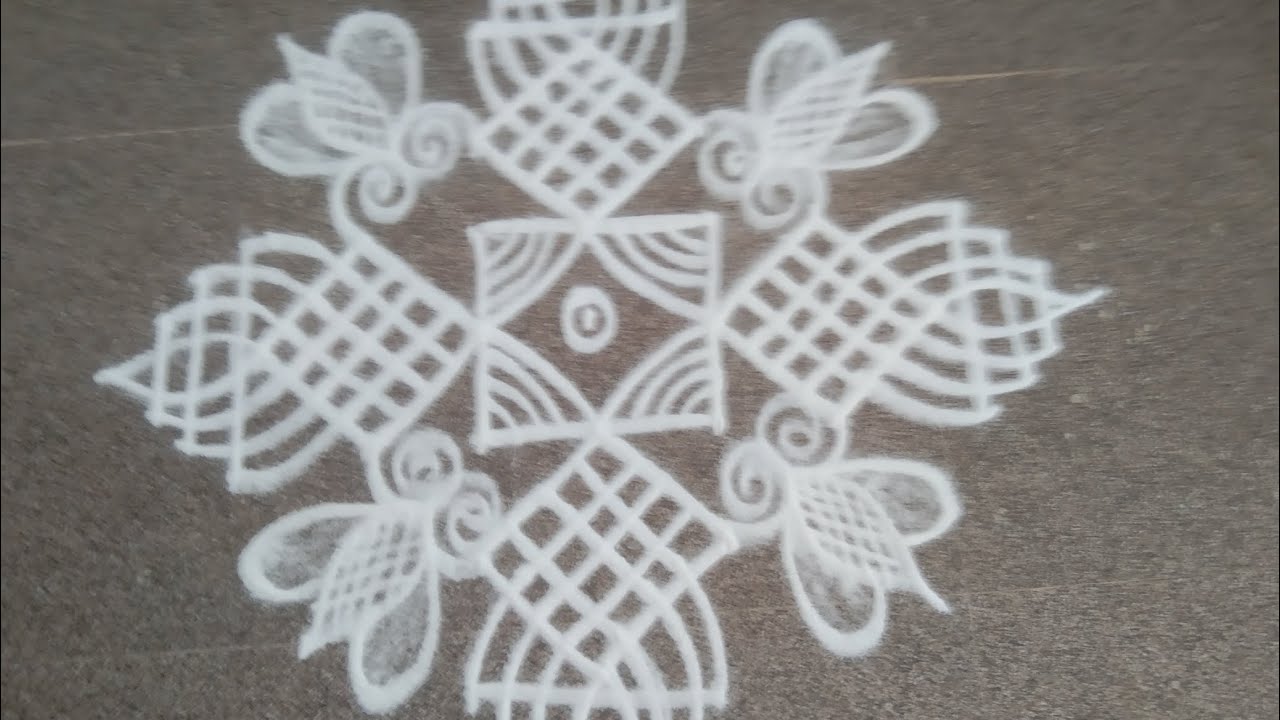 7 to 1pulli kolam design daily kolam design - YouTube