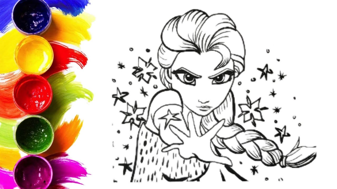 Princess Elsa in a moment of magic coloring - YouTube