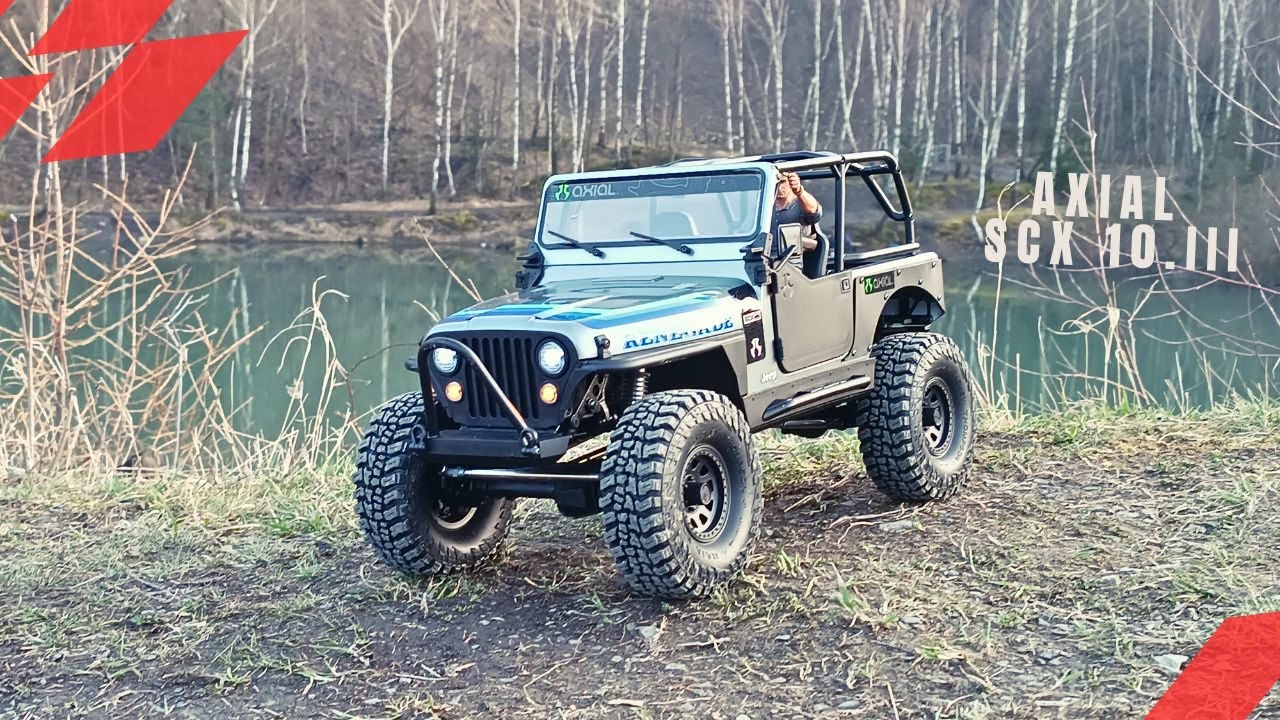 Axial CJ7 slow trial drive JEEP WRANGLER - YouTube