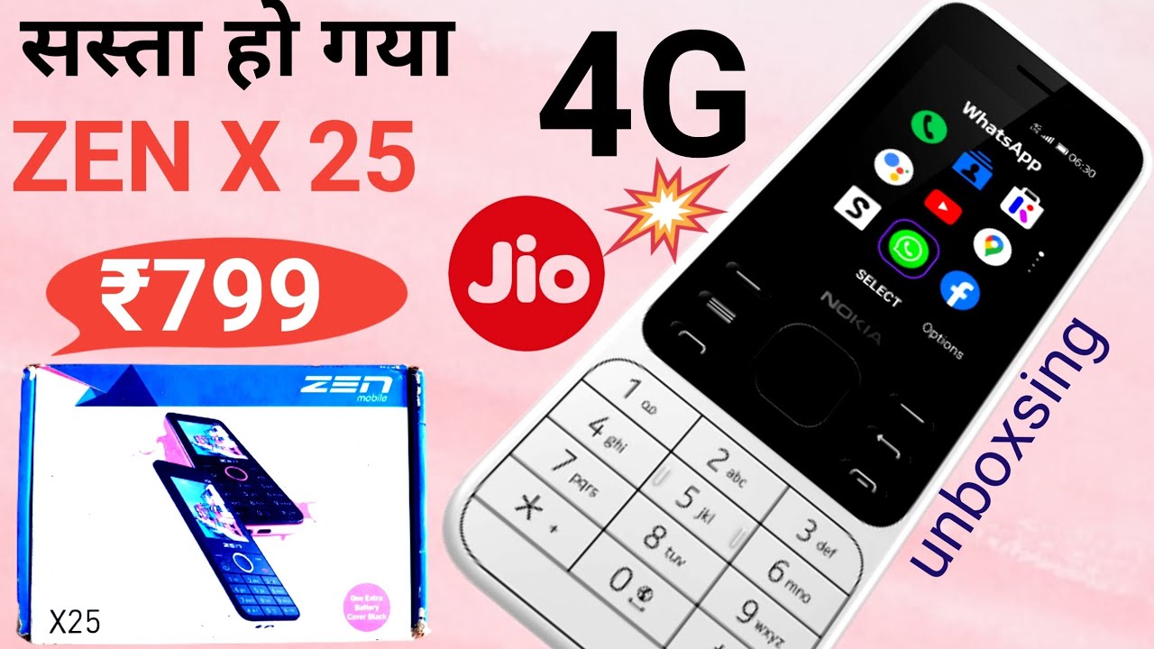 Best 4G Phone | ZEN X25 4G keypad phone unboxsing | Zen x34 4g ...