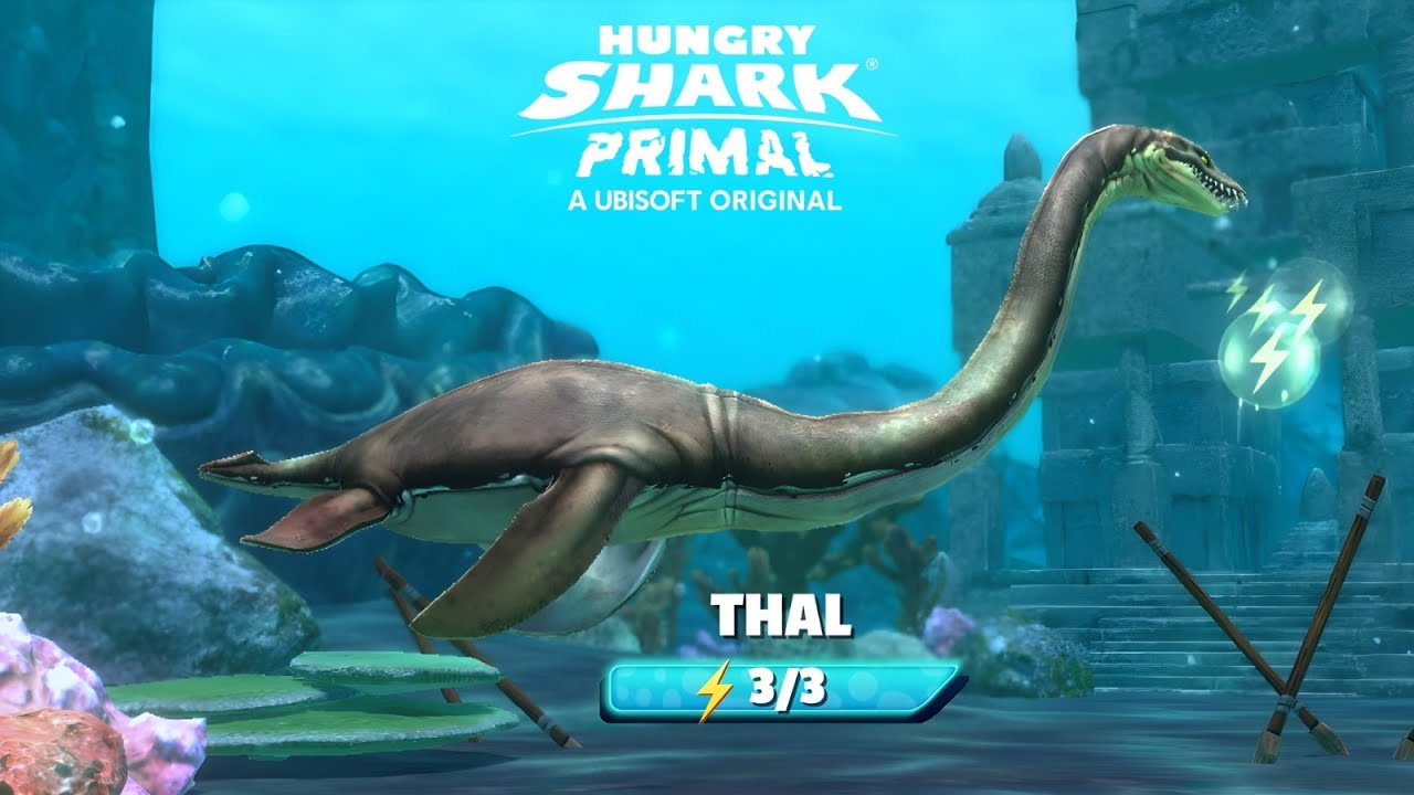 NEW THAL UNLOCKED AND THAL GAMEPLAY (THALASSOMEDON) - Hungry Shark ...