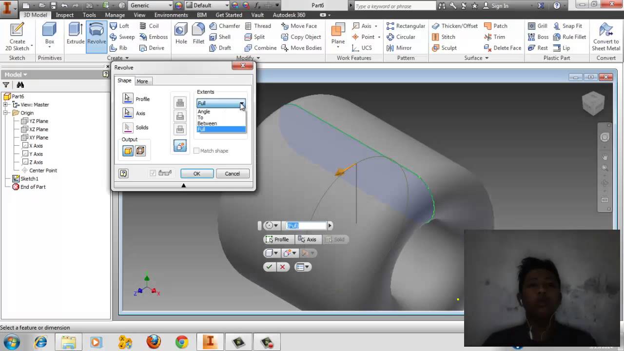 Cara Mengunakan Revolve pada inventor - YouTube