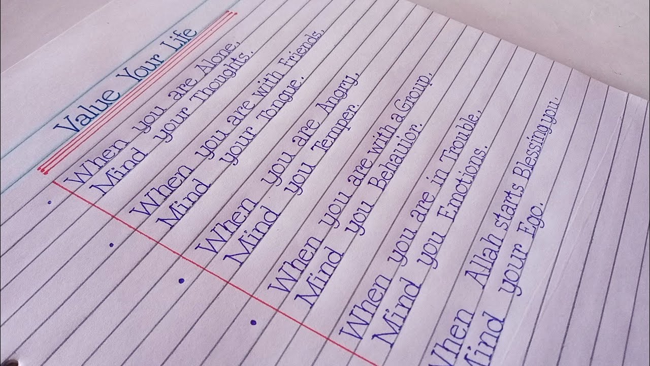 English writing | Put Value in your Life | English ki writing - YouTube