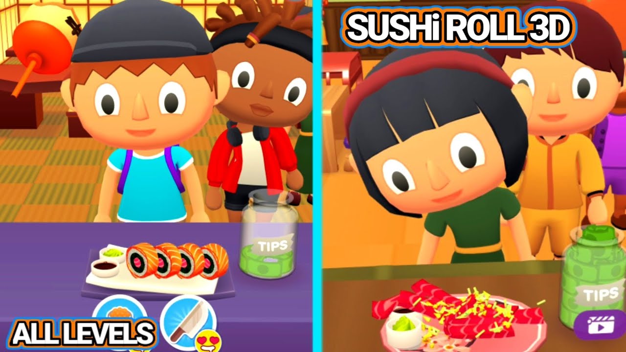 Sushi Roll 3D Game, Gameplay - YouTube