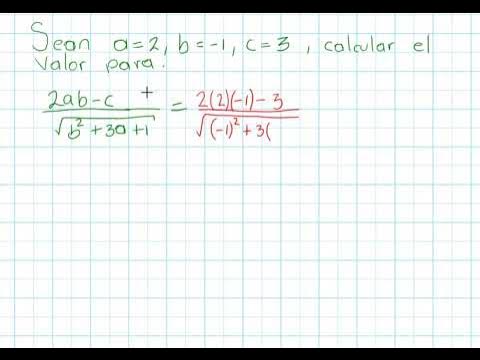 Valor numérico de una expresión algebraica 01 - YouTube