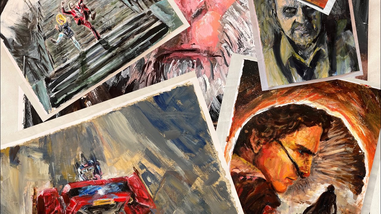 Film art paintings for sale compilation - YouTube