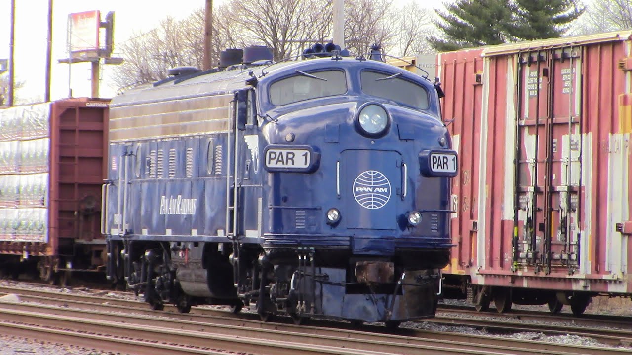 Pan Am Railways FP9 PAR 1 gets picked up by AYPO in Lowell MA April 1st ...