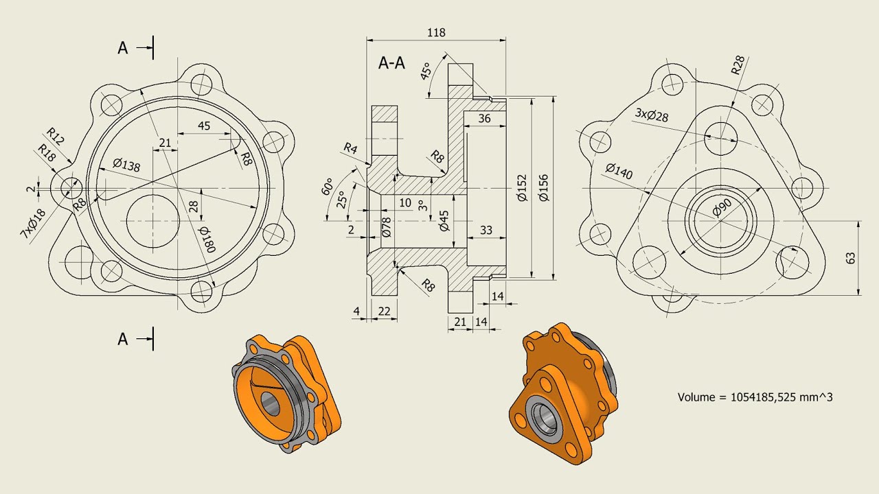 Tutorial Inventor - 434 DRAIN VALVE BODY - YouTube