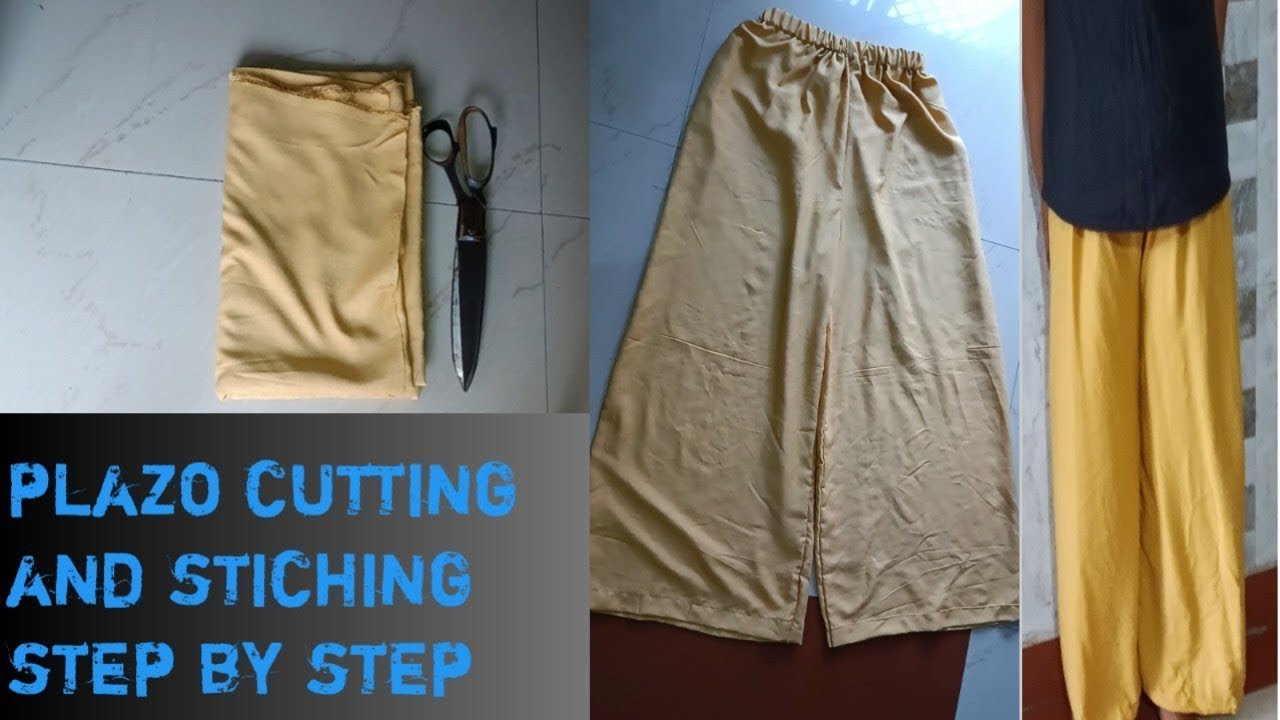 very easy palazzo cutting and stitching step by step!! Plazo cutting ...