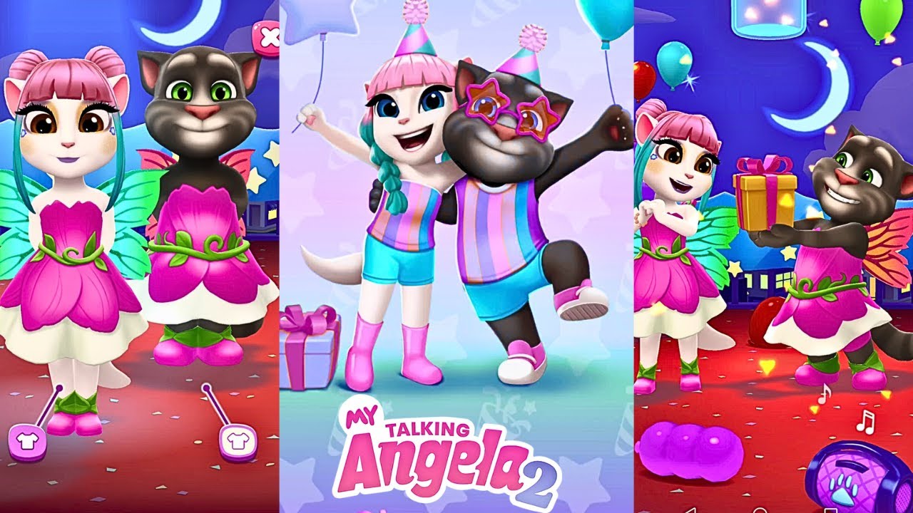 Angelas Party 🎉 My Talking Angela & Talking Tom | Cosplay | New Yellow ...