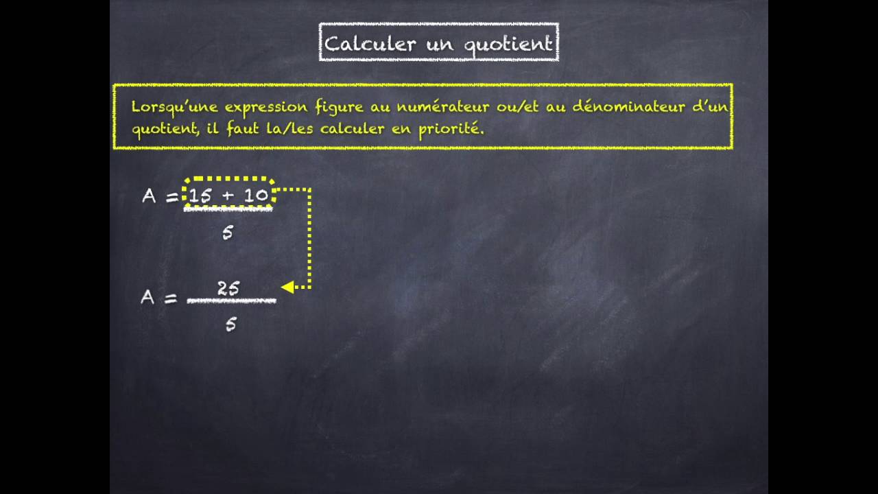 Calculer un quotient - YouTube