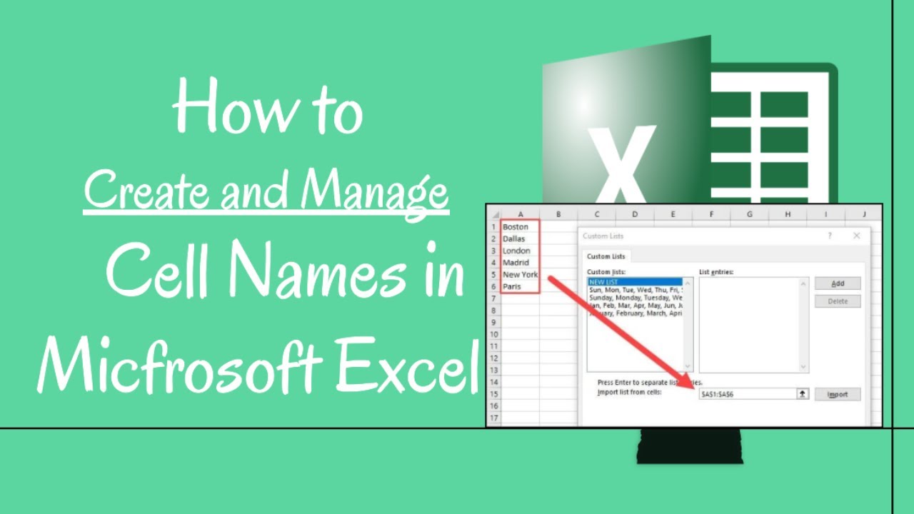 How To Create And Manage Cell Names In Excel Excel Cellnames Exceltips Exceltutorial 7153