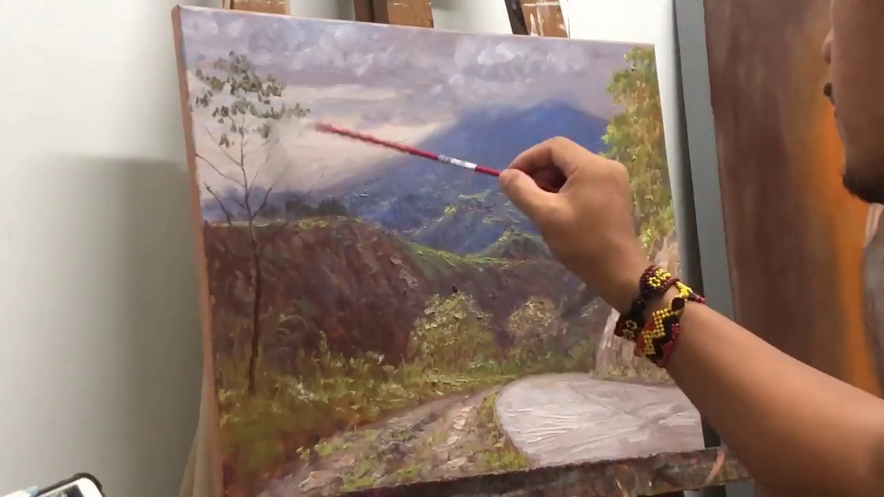 Oil on canvas Landscape painting Timelapse/ The making of "Amgu-o Blind ...
