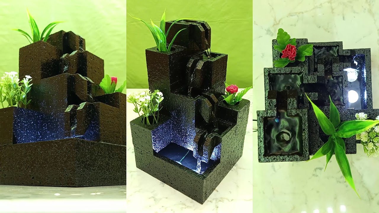 Small Black Cubes. Indoor Fountain. Do it yourself. - YouTube